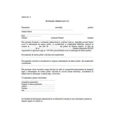 Modele de cereri / formulare tipizate - Monitorul Oficial al României